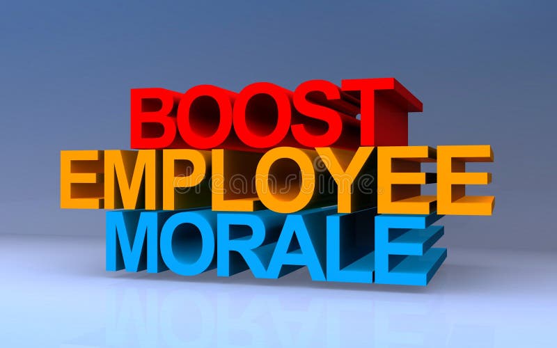 Boost Employee Morale on Blue Stock Illustration - Illustration of ...