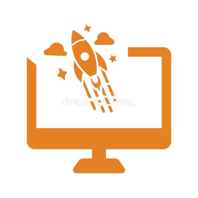 Boost, Launch, Missile Icon. Orange Vector Graphics Stock Illustration ...