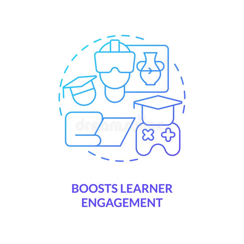 Boost Learner Engagement Blue Gradient Concept Icon Stock Vector ...