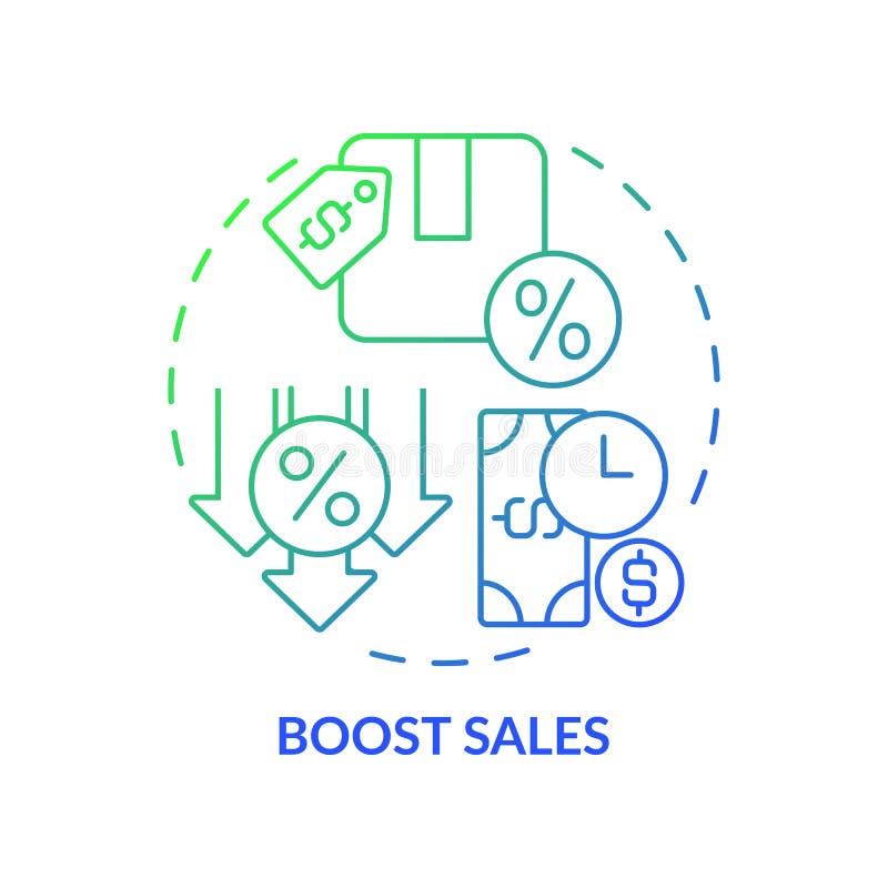 Boost Sales Green Blue Gradient Concept Icon Stock Vector ...