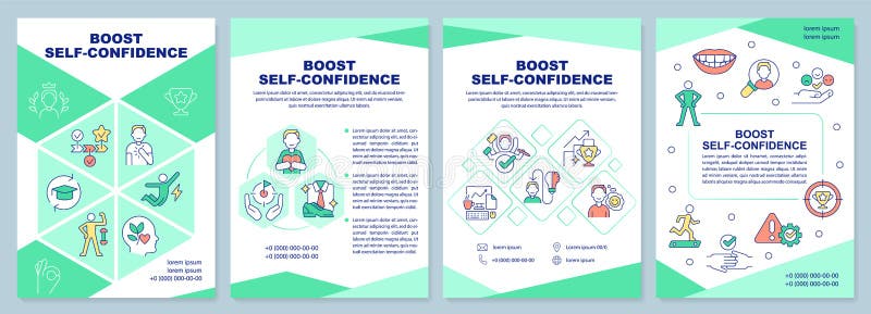 Boost Self Confidence Green Brochure Template Stock Vector ...