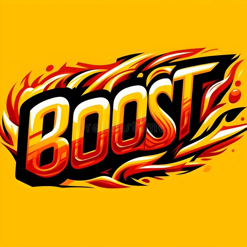 Boost: a Vibrant Typography Illustration Stock Illustration ...