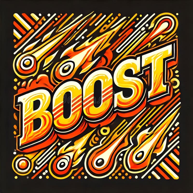 Boost: a Vibrant Typography Illustration Stock Illustration ...
