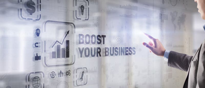 Boost Your Business on Virtual Screen. Business Technology Internet and ...