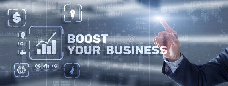 Boost Your Business on Virtual Screen. Business Technology Internet and ...