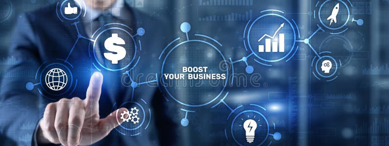 Boost Your Business on Virtual Screen. Business Technology Internet and ...