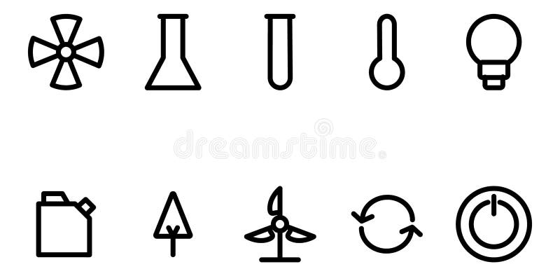 Sleek Monoline Vector Icon Set Stock Illustration - Illustration of ...