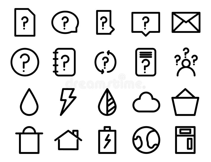 Sleek Monoline Vector Icon Set Stock Vector - Illustration of design ...