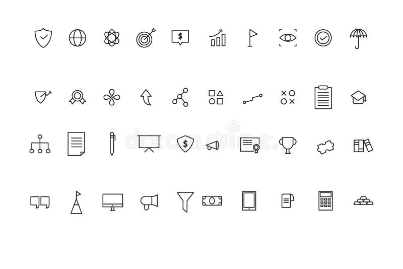 Sleek Monoline Vector Icon Set Stock Vector - Illustration of outline, consistent: 283850042