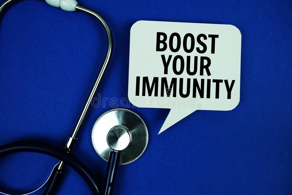 Boost Your Immunity Text Message on Speech Bubble with Stethoscope on ...