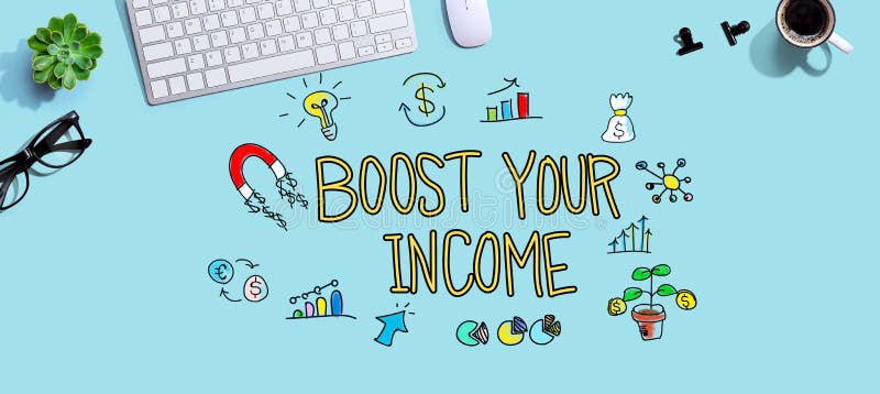 Boost Your Income with a Computer Keyboard Stock Image - Image of desk ...