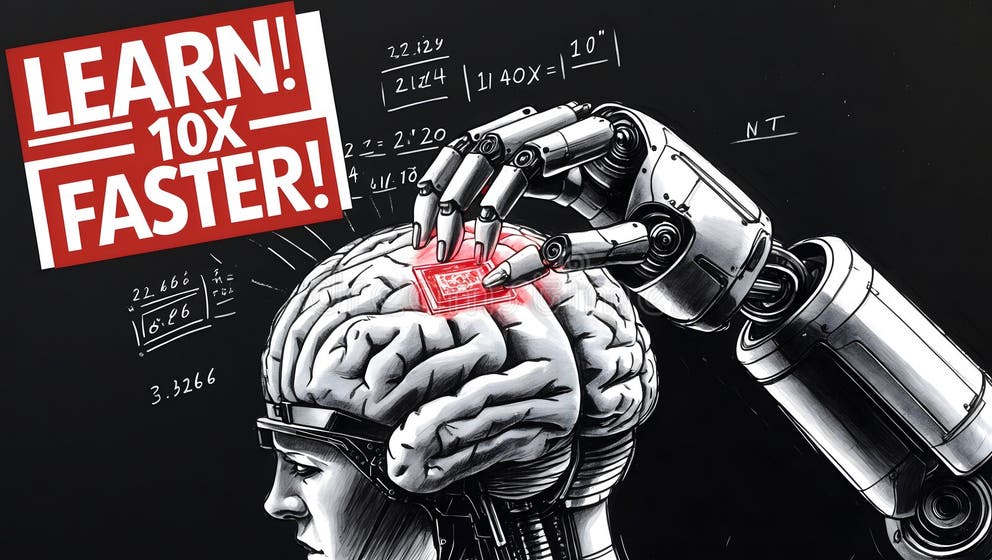Boost Your Learning Speed with AI - Learn 10x Faster Stock Illustration ...