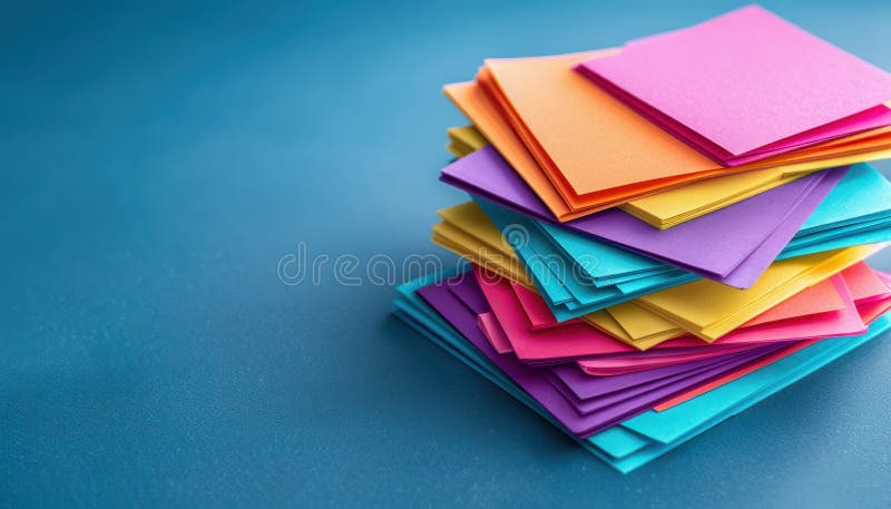 Colorful Sticky Notes Stacked for Project Organization Task Management ...