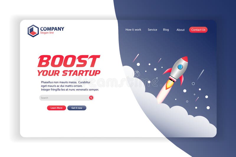 Boost Your Startup Website Landing Page Vector Template Design Concept ...