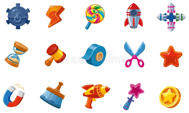 Booster Icons. Asset for Computer Mobile Game Stock Vector ...
