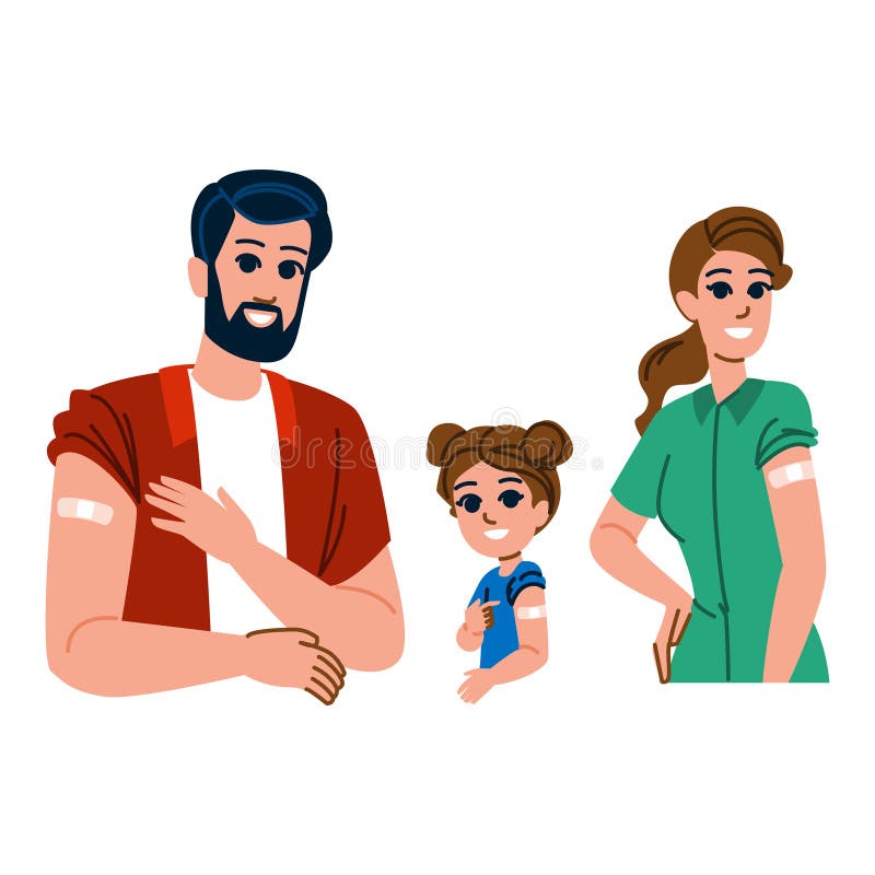 Booster Vaccinated People Vector Stock Vector - Illustration of ...