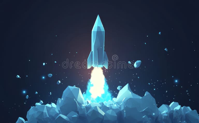 Launch Low Poly Rocket Stock Illustrations – 829 Launch Low Poly Rocket ...