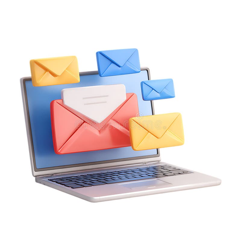Boosting Email Engagement 3D Render of Colorful Emails Arriving on ...