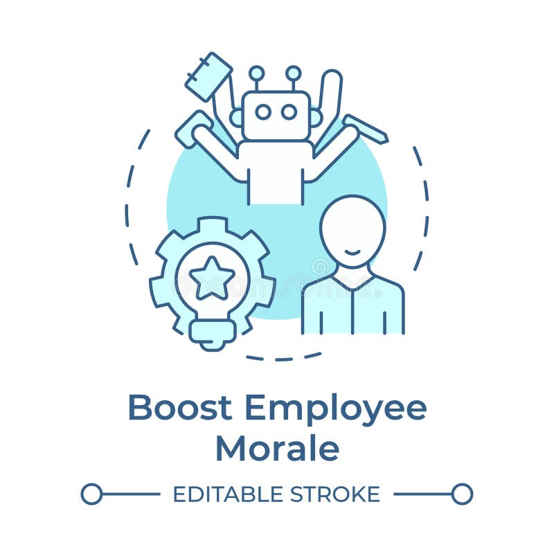 Boosting Employee Morale Soft Blue Concept Icon Stock Vector ...