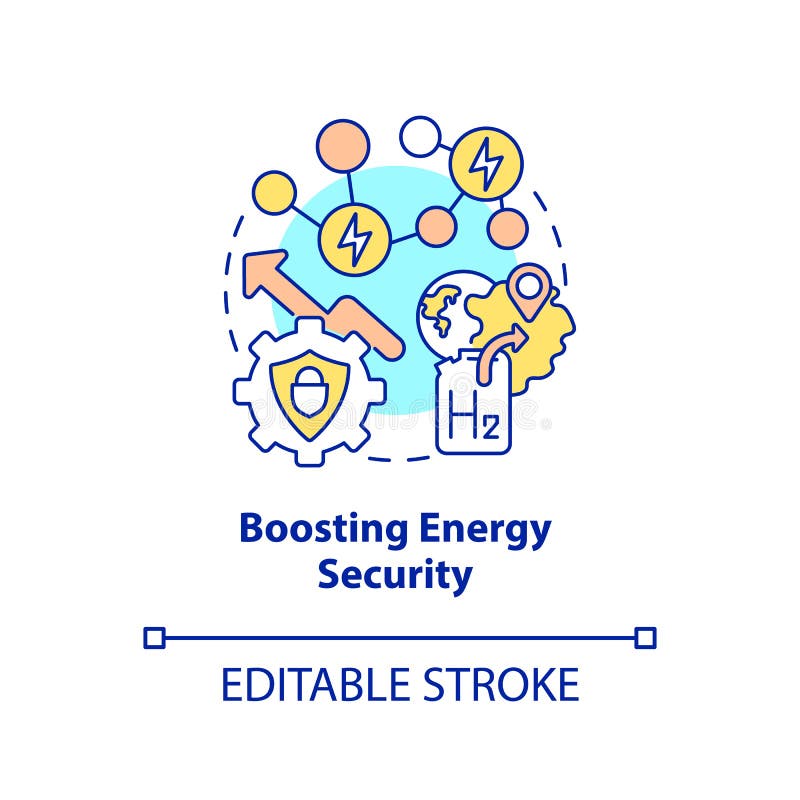 Boosting Energy Security Concept Icon Stock Vector - Illustration of ...