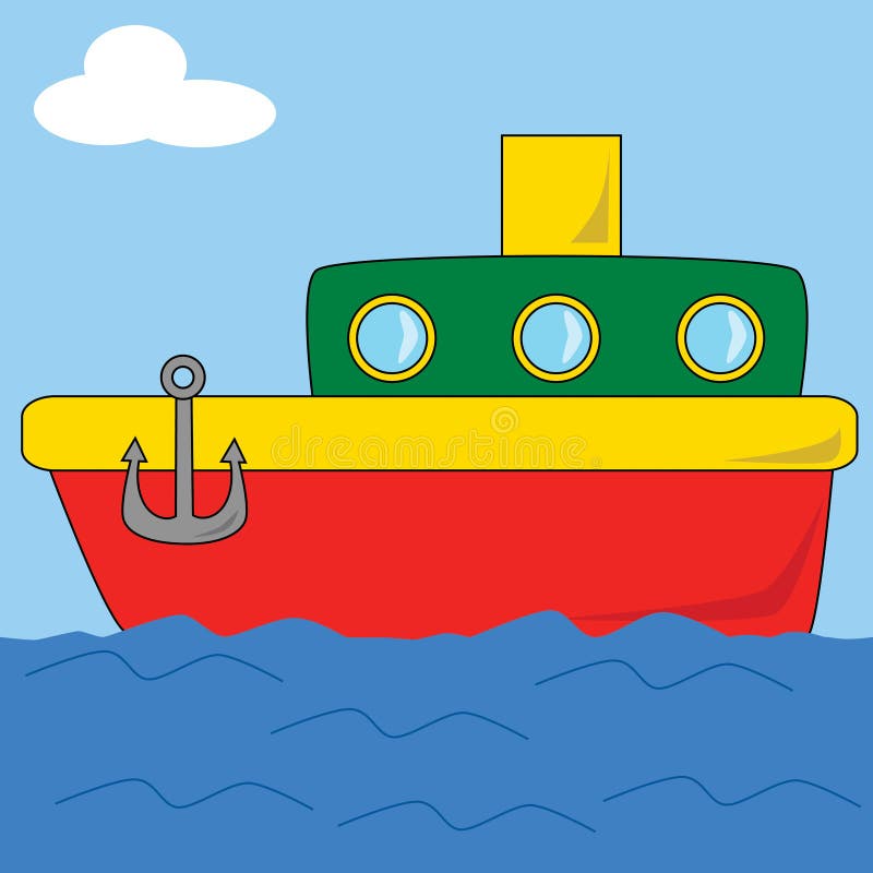 Cartoon-boot Vectorillustratie Van Een Watertransport Tekening Van Het ...