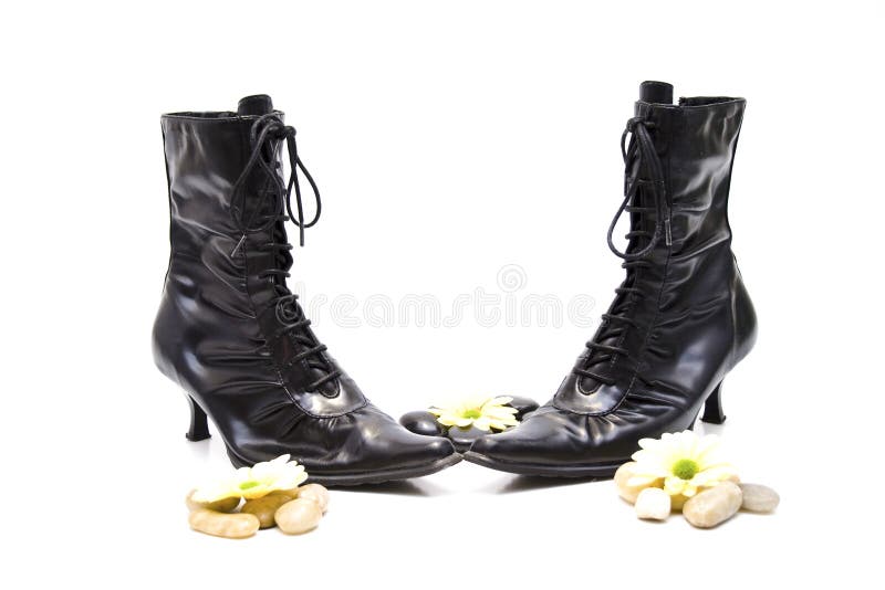 Boot stock photo. Image of stone, shoe, wood, lady, blossom - 7518264