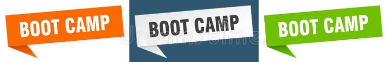 Boot Camp Banner. Boot Camp Speech Bubble Label Set Stock Vector ...