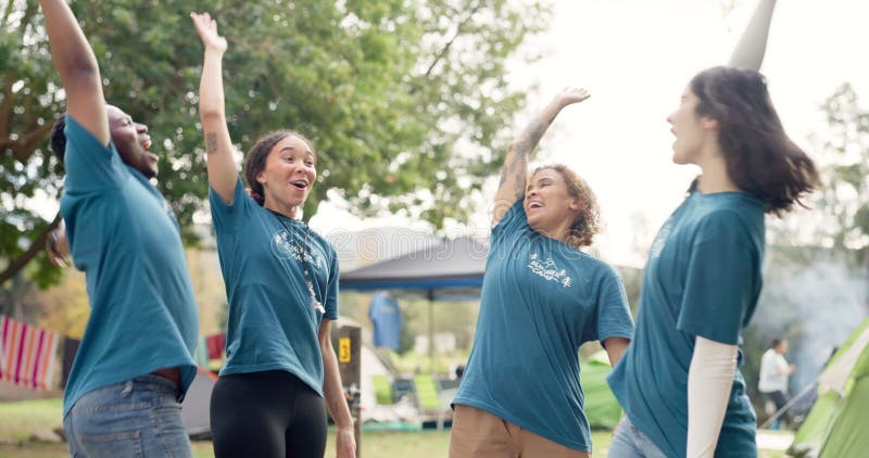 Boot Camp, Hand Stack and Friends in Celebration of Achievement, Goal ...