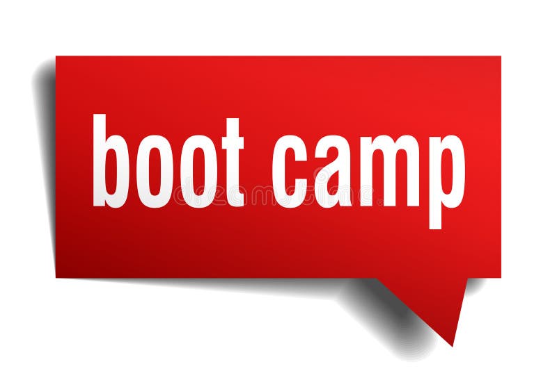 Boot Camp Red 3d Speech Bubble Stock Vector - Illustration of peel ...