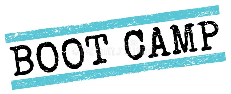 BOOT CAMP Text on Blue-black Grungy Lines Stamp Sign Stock Illustration ...