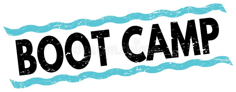 BOOT CAMP Text on Blue-black Lines Stamp Sign Stock Illustration ...