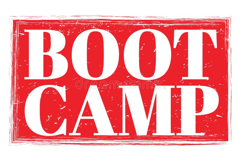 BOOT CAMP, Words on Red Grungy Stamp Sign Stock Illustration ...