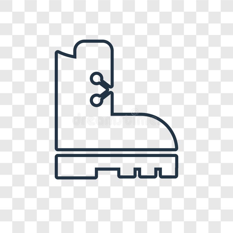 Boot Concept Vector Linear Icon Isolated on Transparent Background ...
