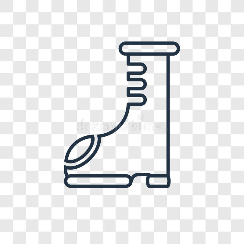 Boot Concept Vector Linear Icon Isolated on Transparent Background ...