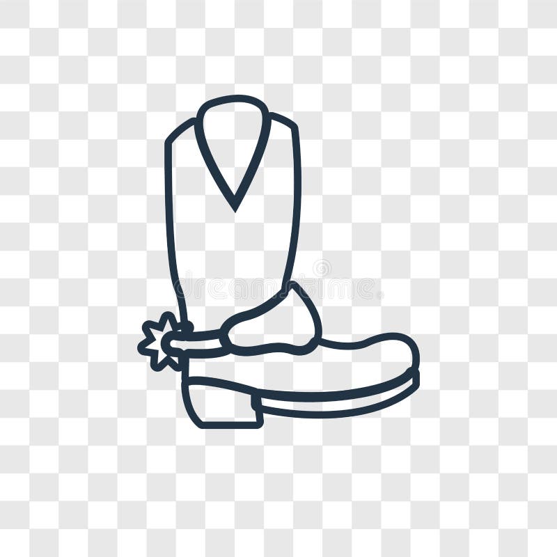 Boot Concept Vector Linear Icon Isolated on Transparent Background ...