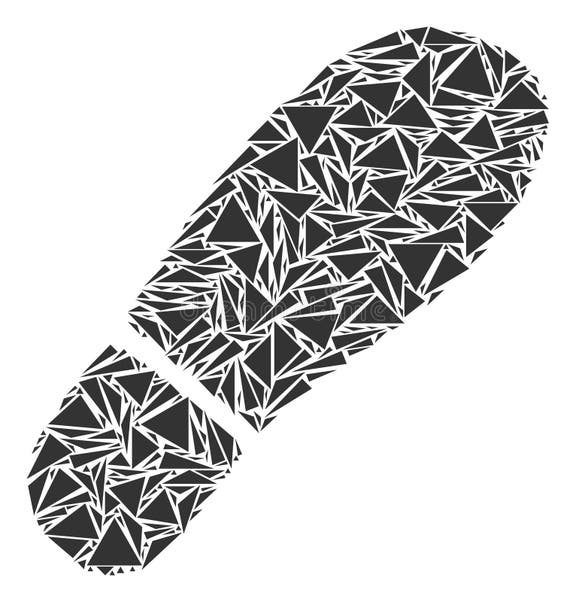 Boot Footprint Collage of Triangles Stock Vector - Illustration of ...