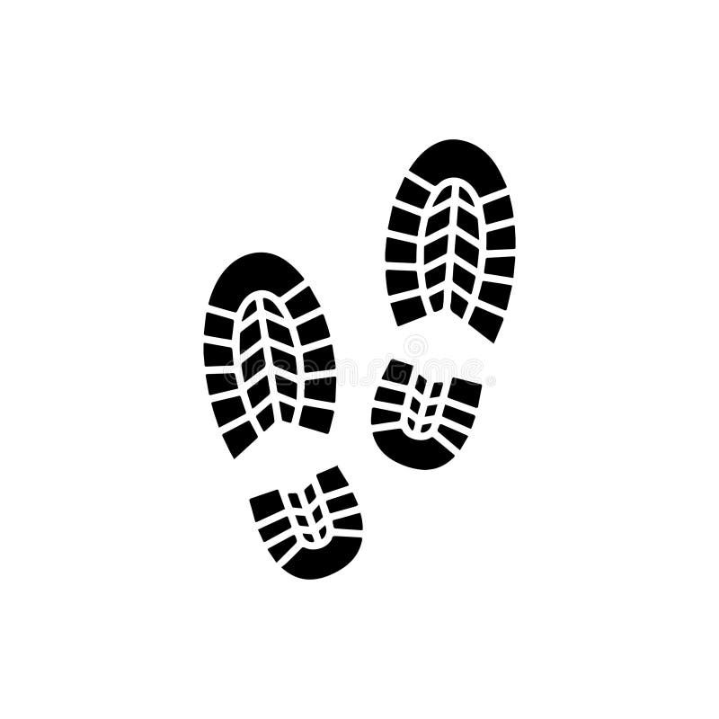 Boot Footprints Icon with Tread Pattern. Vector Illustration Design ...