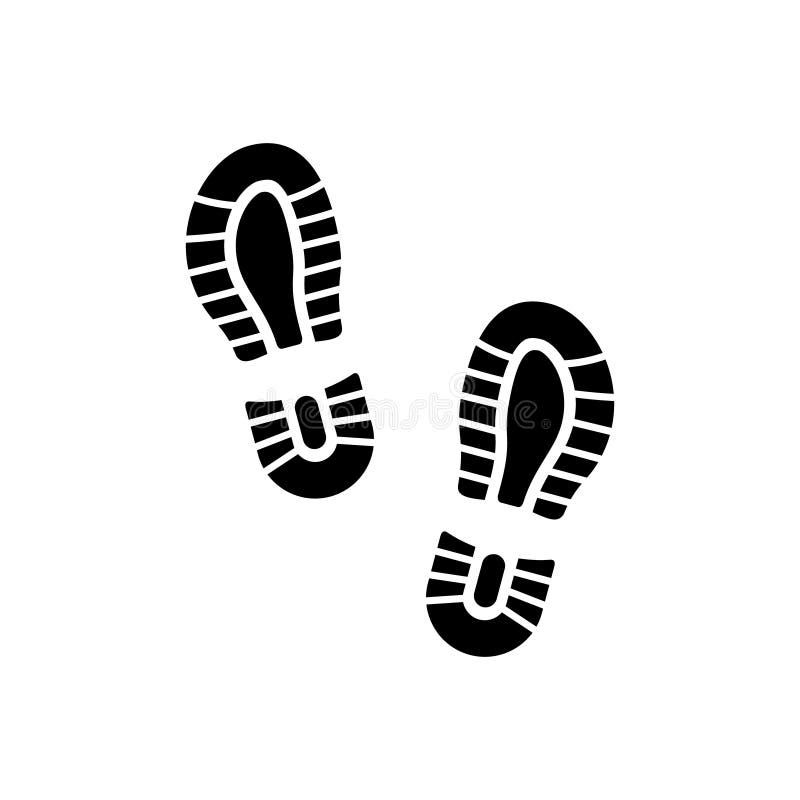 Boot Footsteps Icon or Footprint Silhouette Stock Vector - Illustration ...