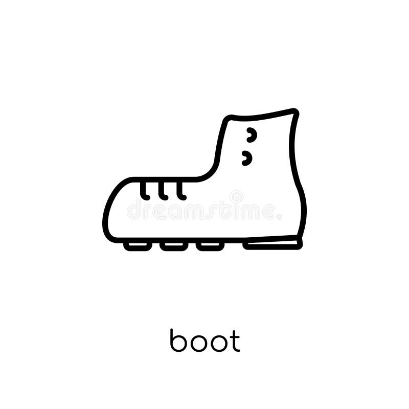 Boot Icon. Trendy Modern Flat Linear Vector Boot Icon on White B Stock ...