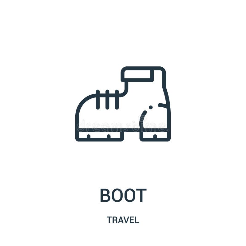 Boot Icon Vector from Travel Collection. Thin Line Boot Outline Icon ...