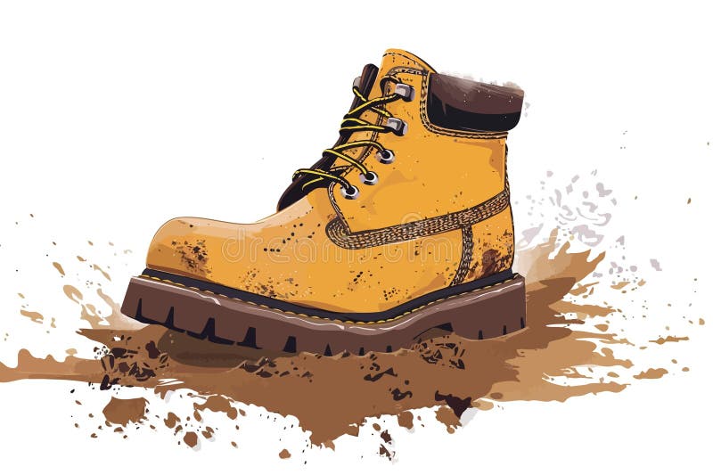 Boot Leaving Footprint in Mud Isolated Stock Vector - Illustration of ...