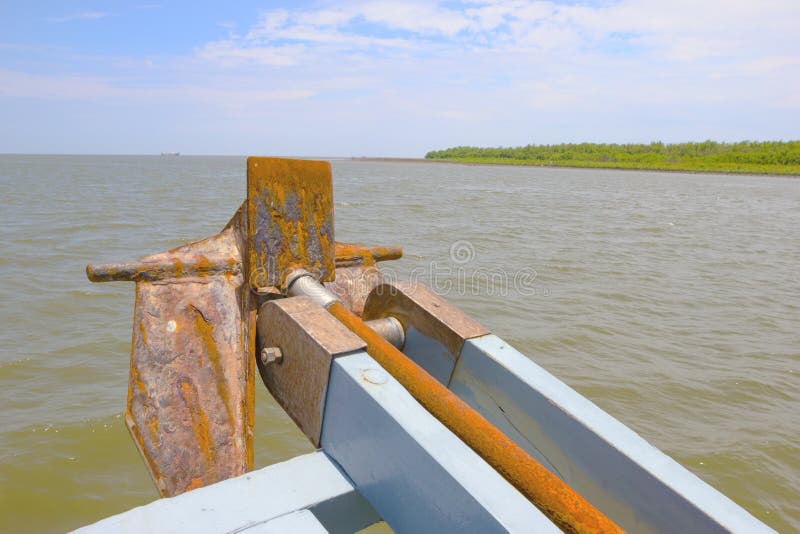 Boot Mit Anker Auf Dem Strand, Draufsicht Stockbild - Bild von ...