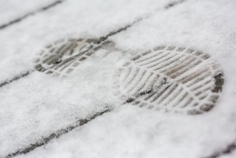 Boot print in the snow stock image. Image of frosted - 179422343