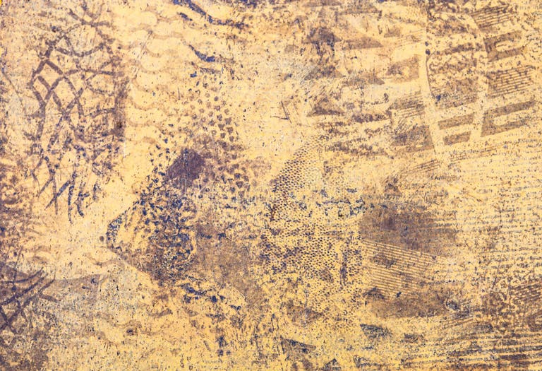 Boot Prints on the Old Painted Surface Stock Image - Image of footwear ...