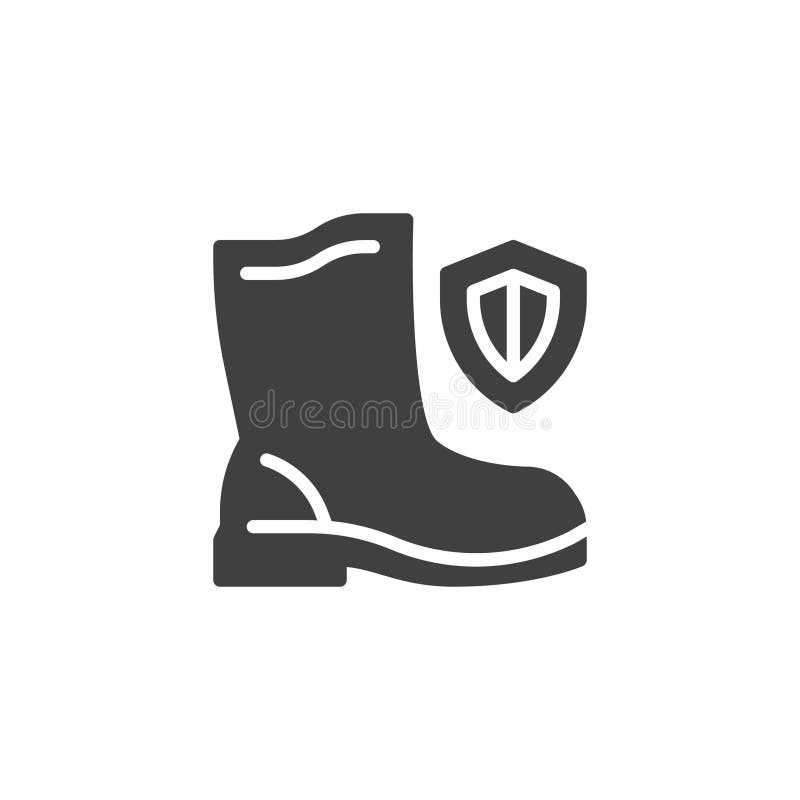 A Boot with a Shield Vector Icon Stock Illustration - Illustration of ...