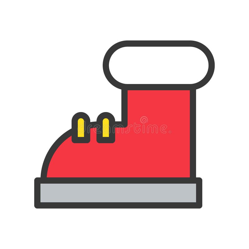 Boot Shoe,cute Christmas and Winter Related Set,editable Outline Stock ...