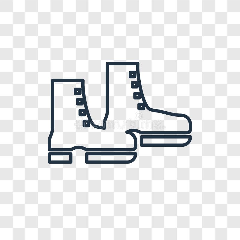 Boot Concept Vector Linear Icon Isolated on Transparent Background ...