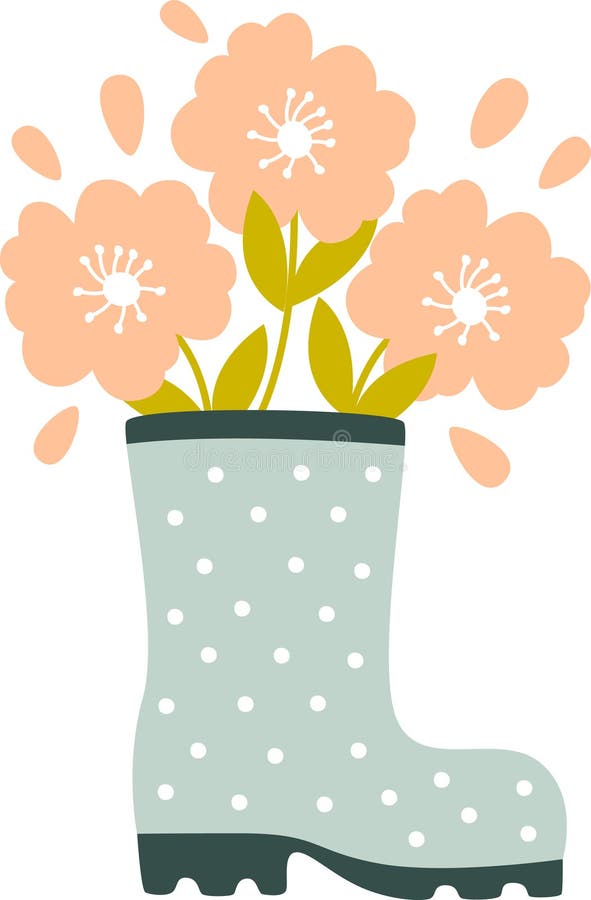 Boot with Spring Flowers stock vector. Illustration of boots - 306218662