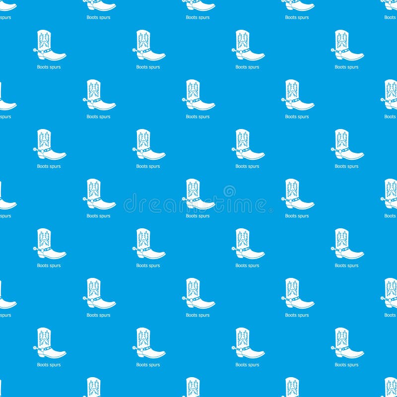 Boot Spurs Pattern Vector Seamless Blue Stock Vector - Illustration of ...