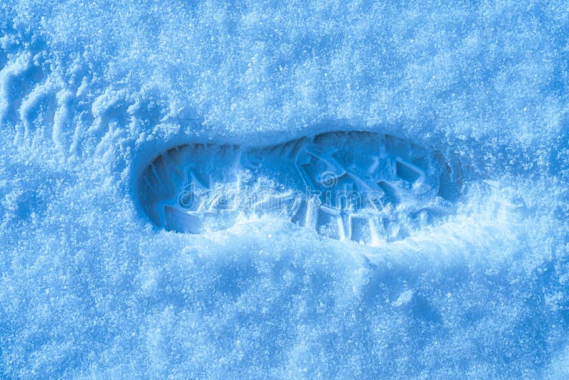 Boot Track on a Snow in Winter. Stock Photo - Image of detail, walk ...
